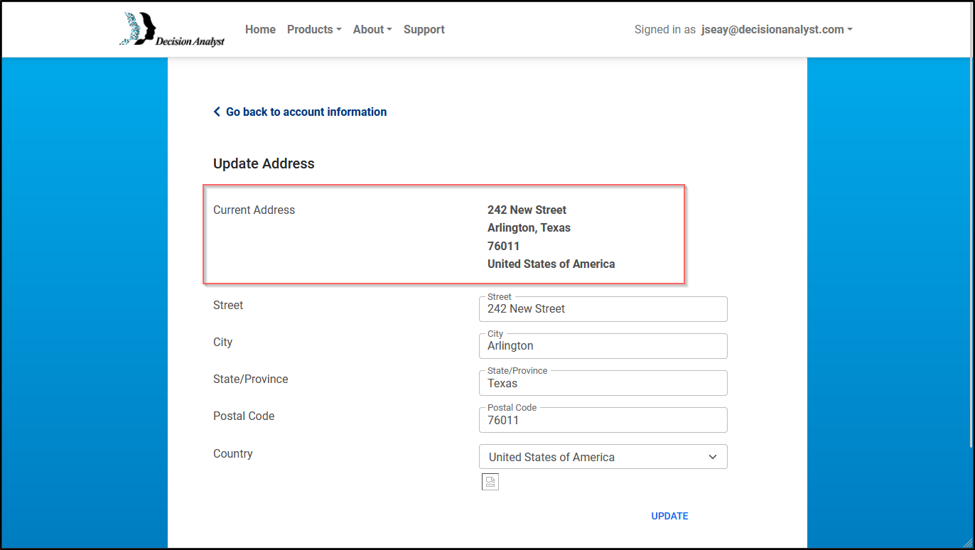 How do I update my address? – Decision Analyst, Inc.