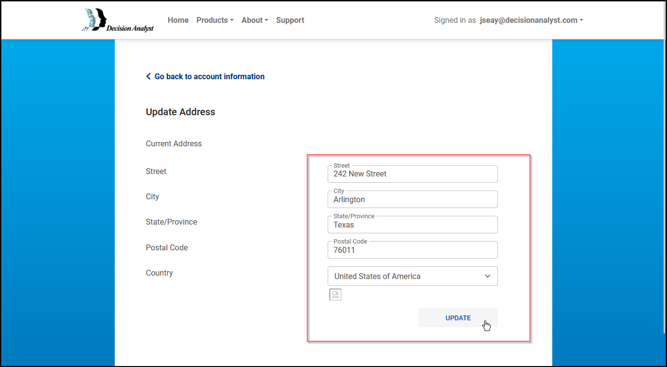 How do I update my address? – Decision Analyst, Inc.